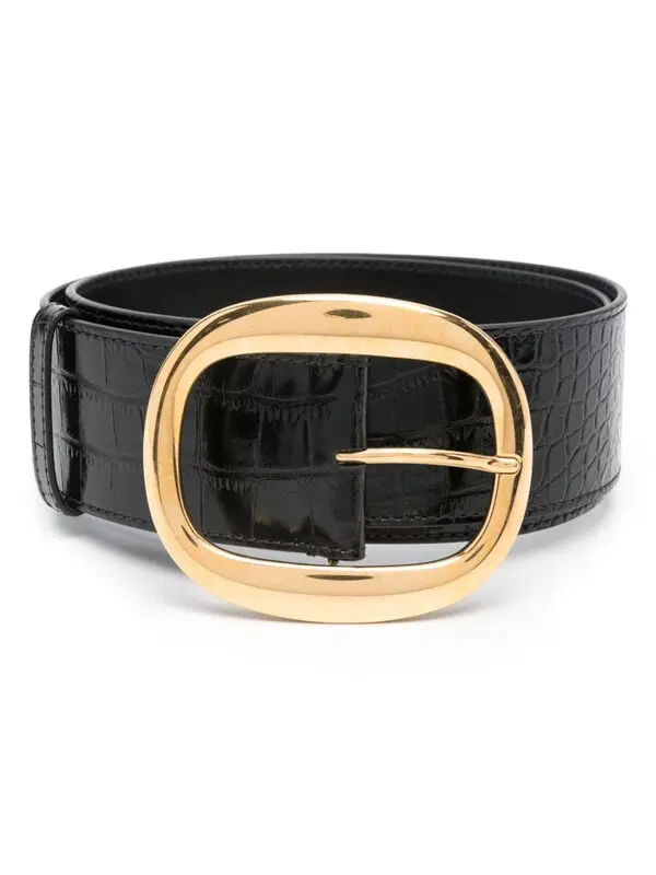 TOM FORD Crocodile-embossed Belt - Black