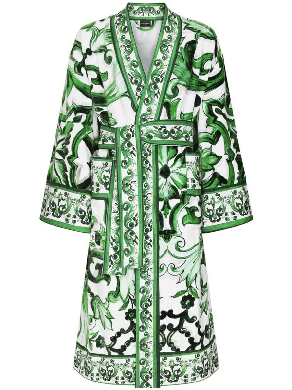 Dolce & Gabbana Terry Cotton Bath Robe - White