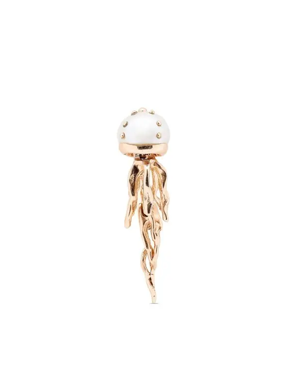 BIBI VAN DER VELDEN 18kt Rose Gold Mini Jellyfish Pearl Earring - Pink