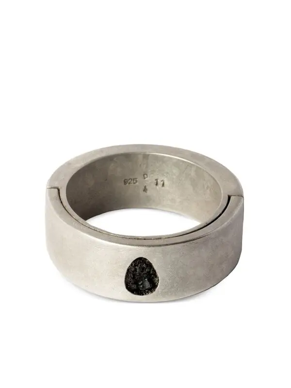 PARTS OF FOUR Sistema Black Diamond Ring - Silver