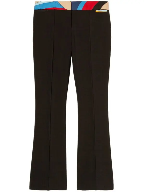Emilio Pucci Abstract-print Trim Cropped Trousers