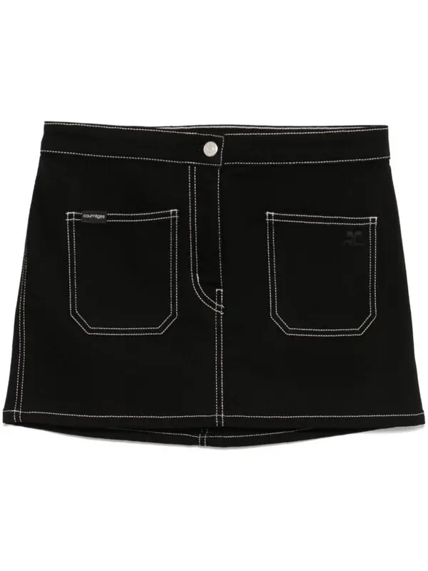 COURREGES Denim Mini Skirt - Black