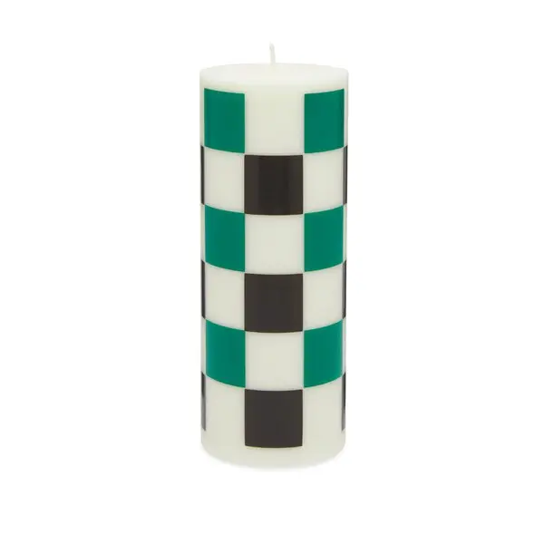 HAY Column Candle Medium - Off-white/green/black Check