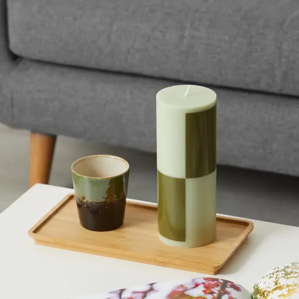 HAY Column Candle Medium - Light Green/army Green