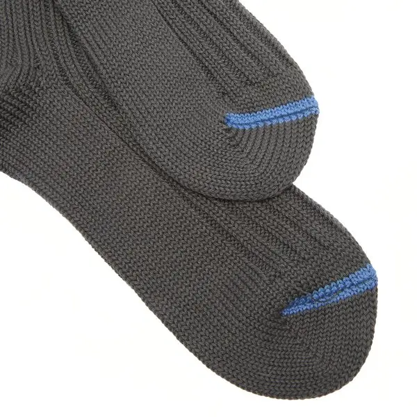 ROTOTO Chunky Ribbed Crew Socks - Charcoal