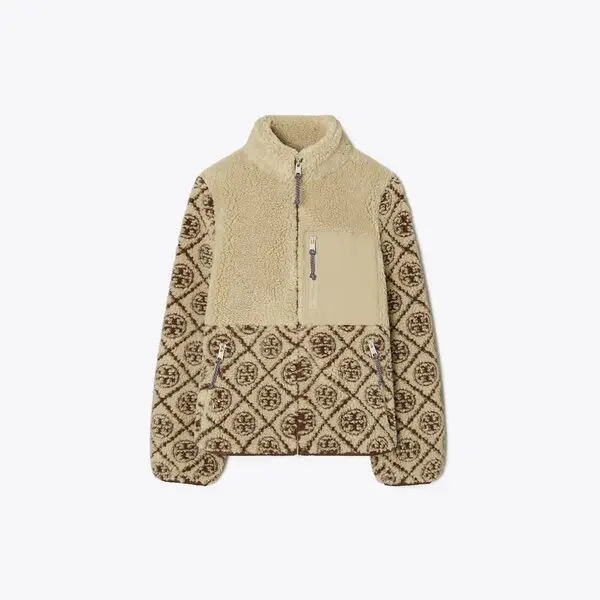 Tory Burch T Monogram Fleece Jacket
