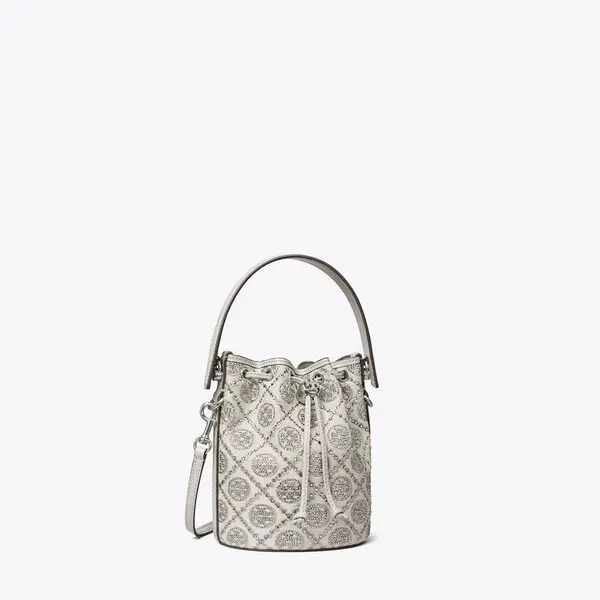 Tory Burch T Monogram Embellished Mini Bucket Bag