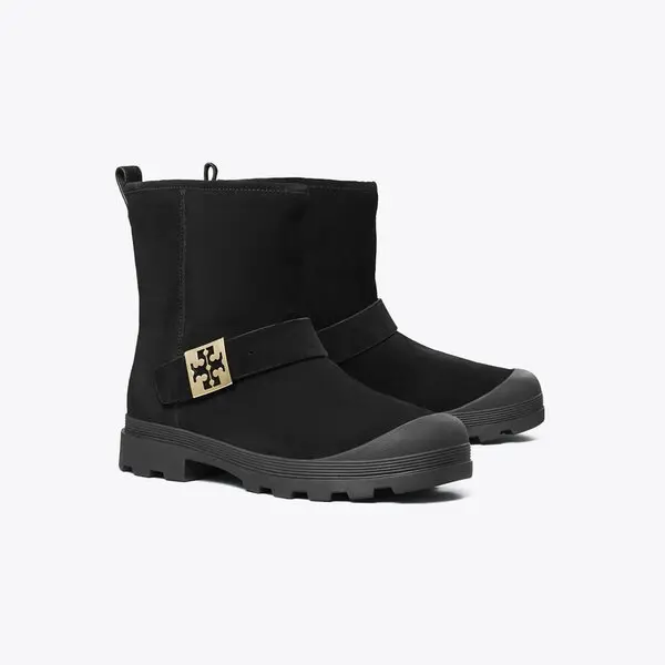 Tory Burch Mellow Shearling Boots - Perfect Black/gold