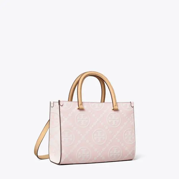 Tory Burch T Monogram Embossed Top-handle Tote - Powder Pink