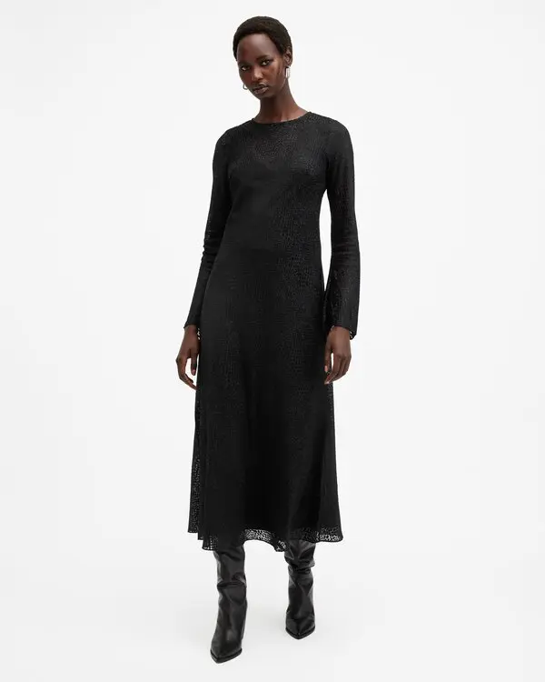 ALLSAINTS Jada Animal Print Maxi Dress