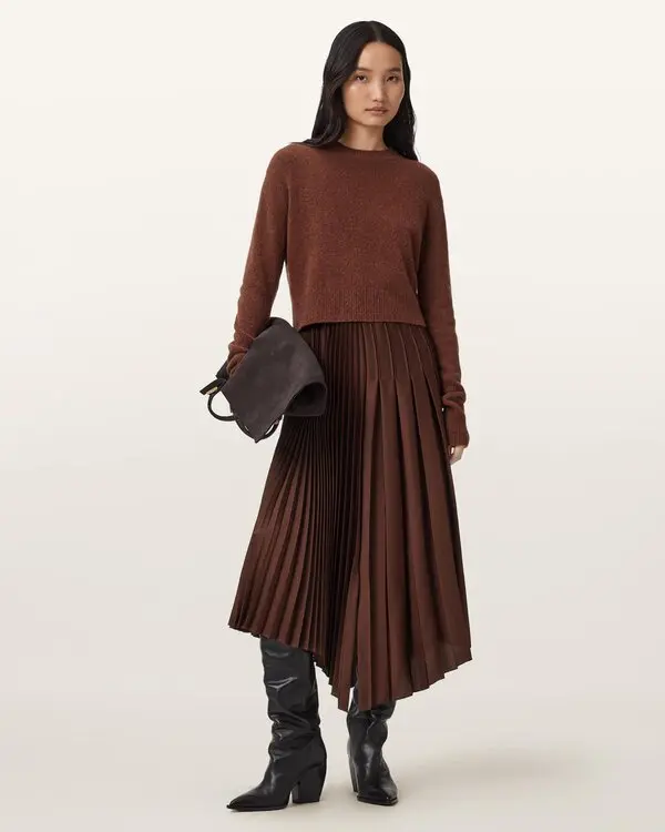 ALLSAINTS Jax 2-in-1 Maxi Dress - Brown