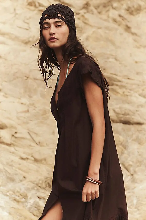 Free People Aster Midi Dress - Double Espresso