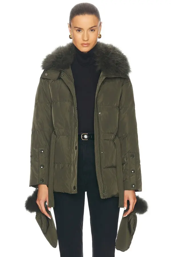 YVES SALOMON Belted Technical Down Jacket