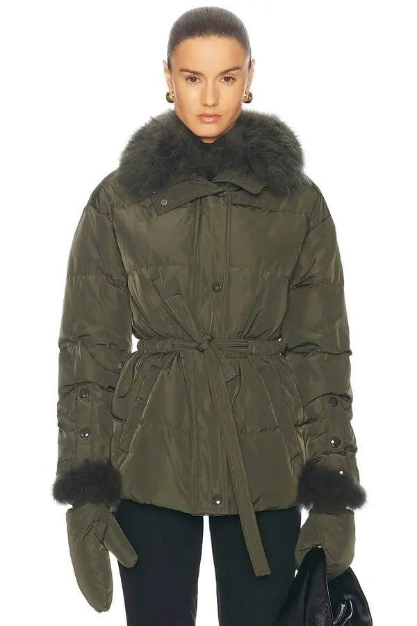 YVES SALOMON Belted Technical Down Jacket