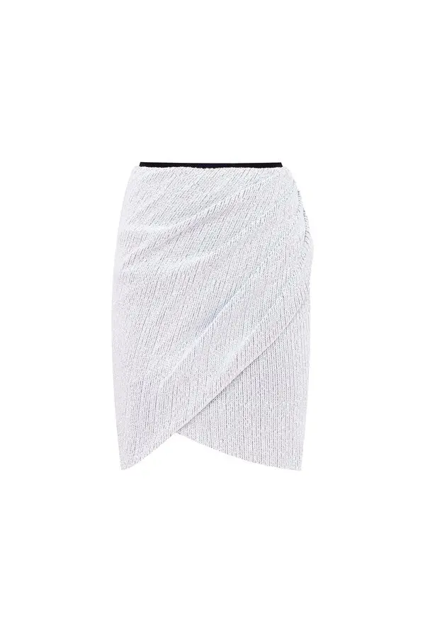MILLA Sequined Wrapped Mini Skirt