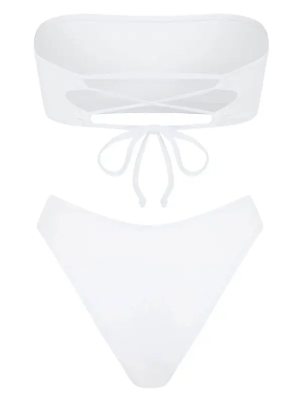 LET'S SWIM Bandeau Bikini Top - White