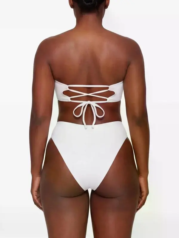 LET'S SWIM Bandeau Bikini Top - White