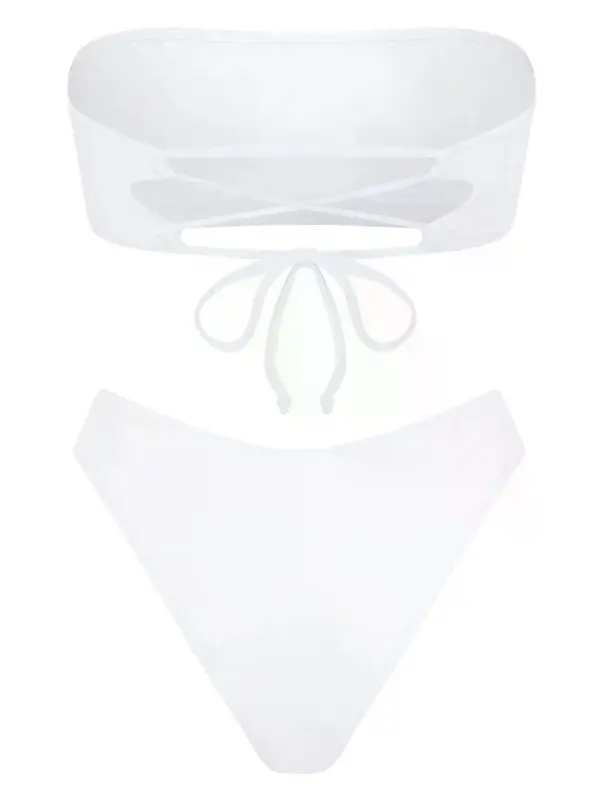 LET'S SWIM Bandeau Bikini Top - White