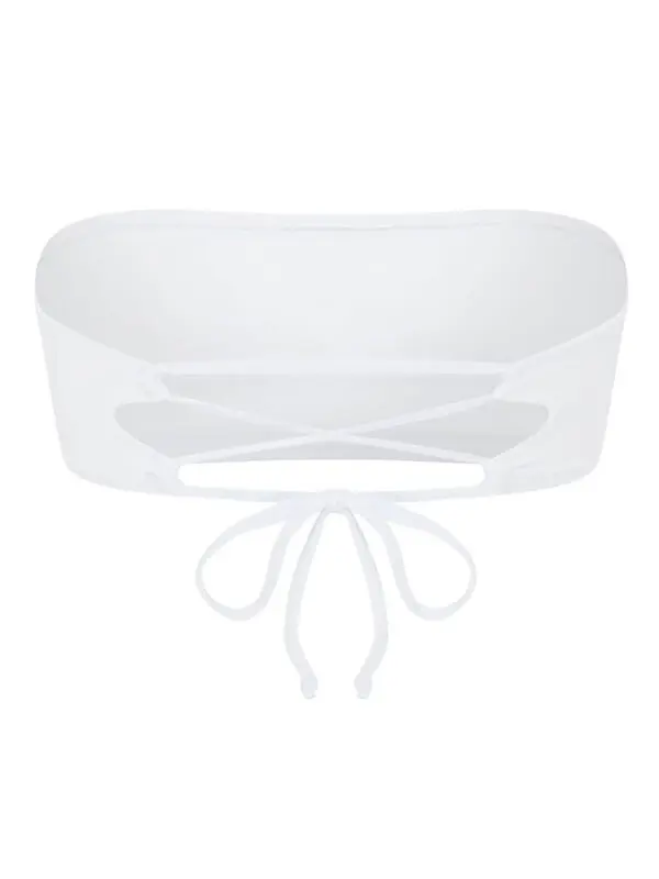 LET'S SWIM Bandeau Bikini Top - White