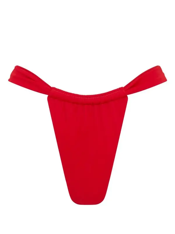 LET'S SWIM Ruched Bikini Bottoms