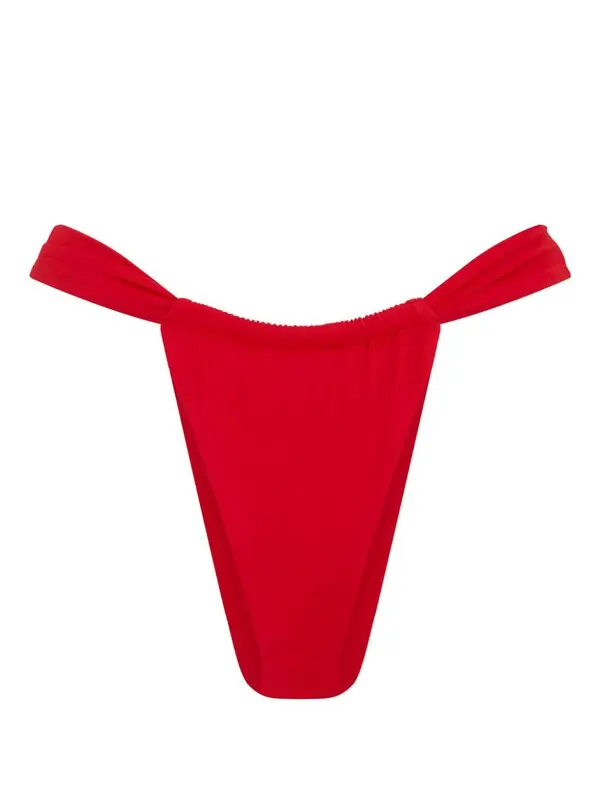 LET'S SWIM Ruched Bikini Bottoms