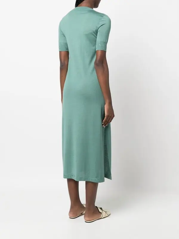 BARRIE Long Cashmere Dress - Green