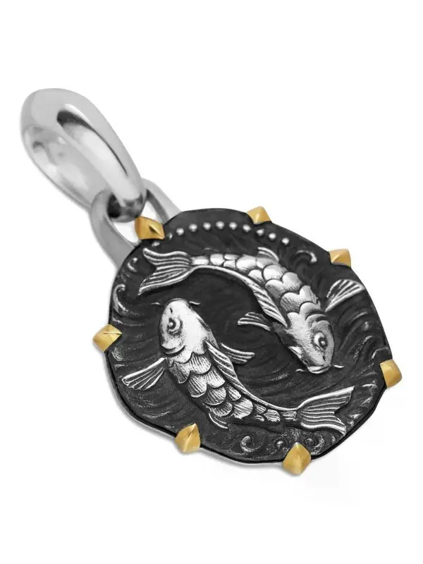 David Yurman 18kt Yellow Gold And Sterling Pisces Amulet - Silver
