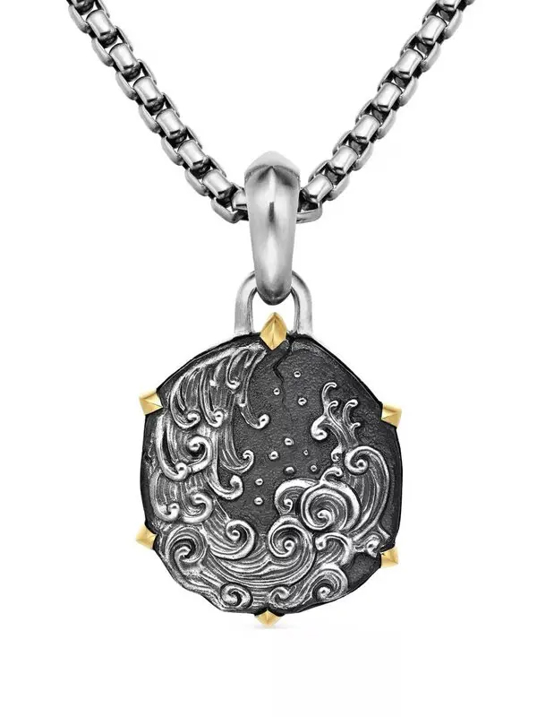 David Yurman 18kt Yellow Gold And Sterling Aquarius Amulet - Silver