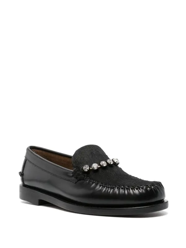 FORTE_FORTE Crystal-embellished Loafers - Black