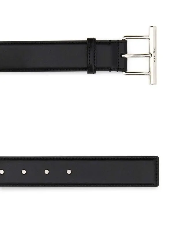 Alexander McQueen Leather Belt - Black