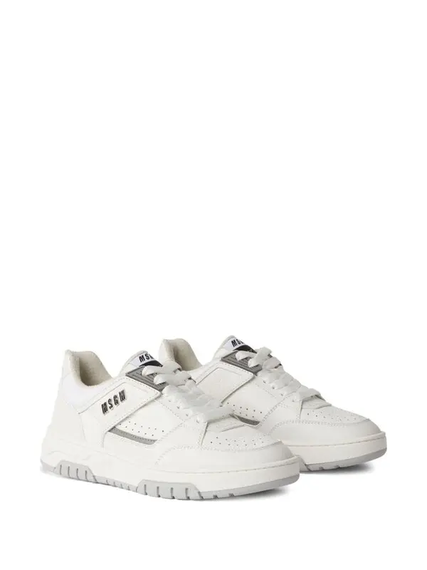 MSGM Logo-debossed Leather Sneakers