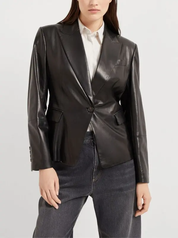 Brunello Cucinelli Leather Blazer
