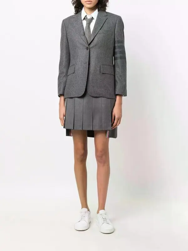 Thom Browne 4-bar Stripe Cropped Blazer - Grey