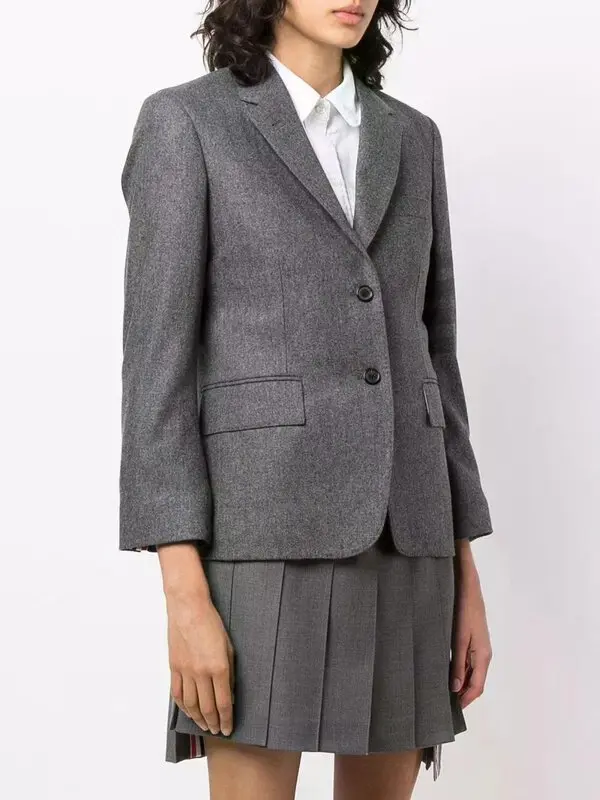 Thom Browne 4-bar Stripe Cropped Blazer - Grey
