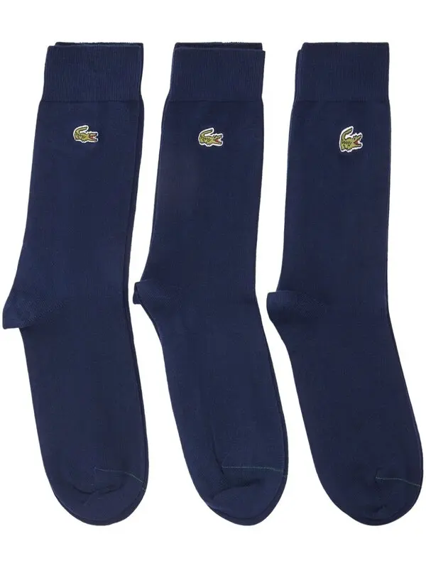Lacoste Logo-embroidered Socks - Blue
