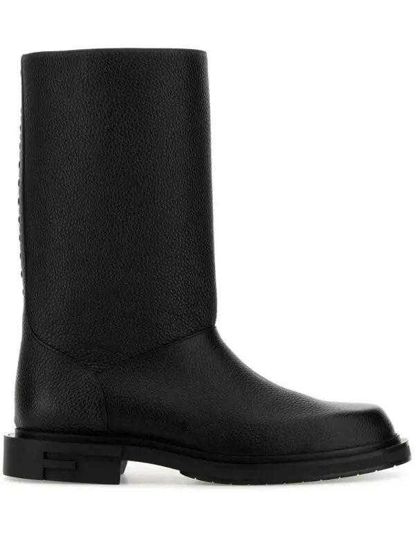 Fendi Knee-length Leather Boots - Black