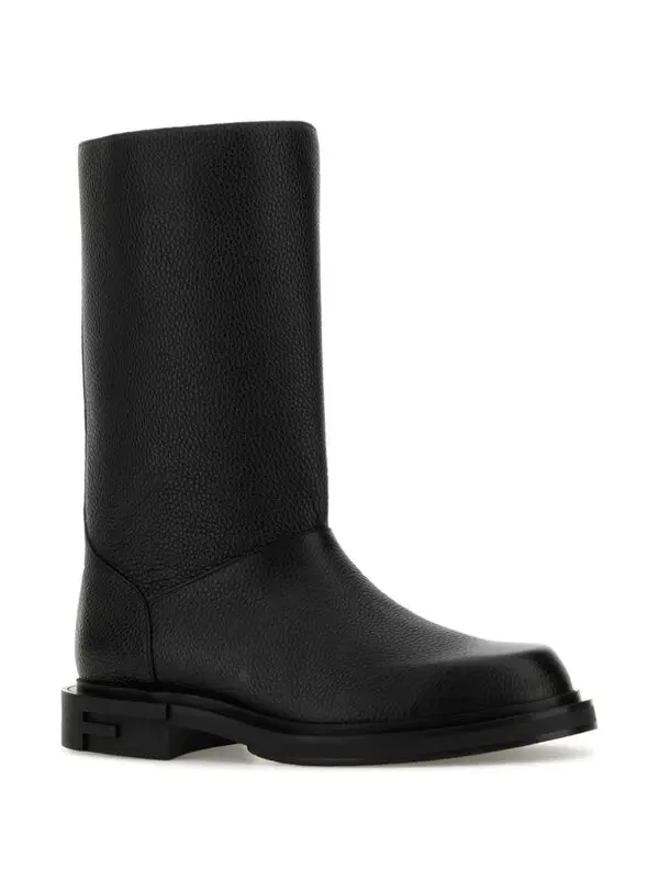 Fendi Knee-length Leather Boots - Black