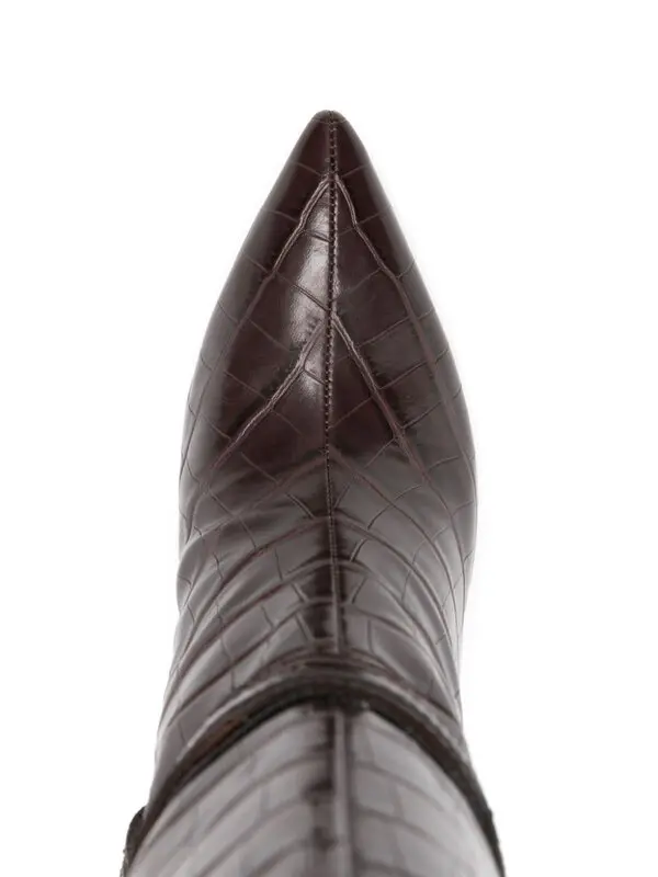 TWINSET 100mm Croc-effect Knee-high Boots
