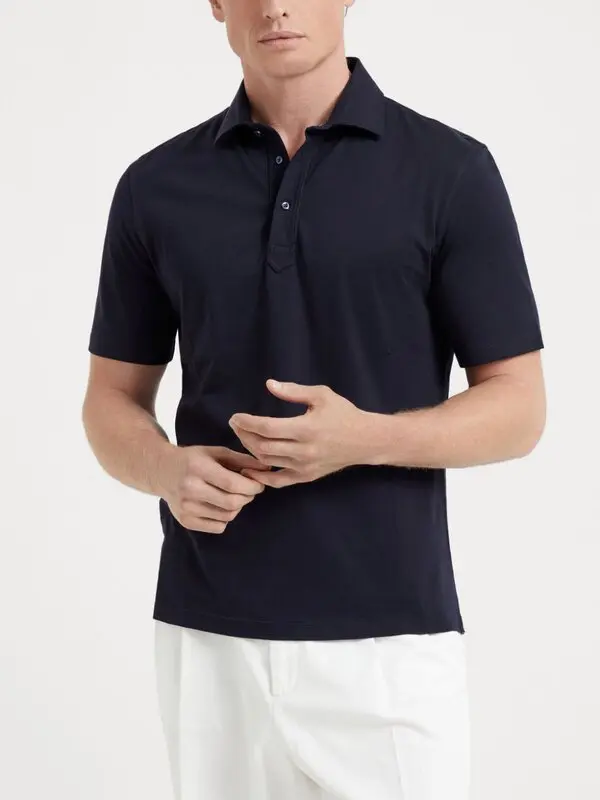 Brunello Cucinelli Cotton Polo Shirt - Blue