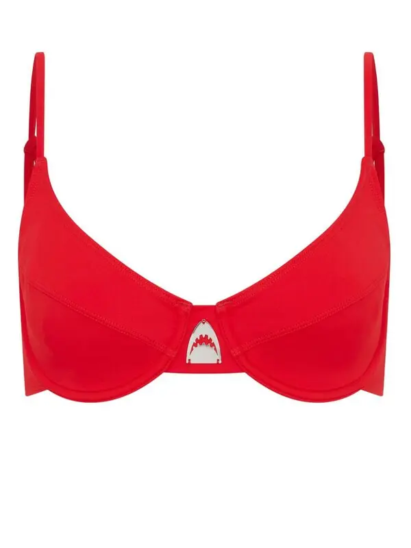 LET'S SWIM Wired Bralette Bikini Top - Red