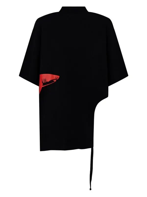 LET'S SWIM Shark Graphic T-shirt - Black