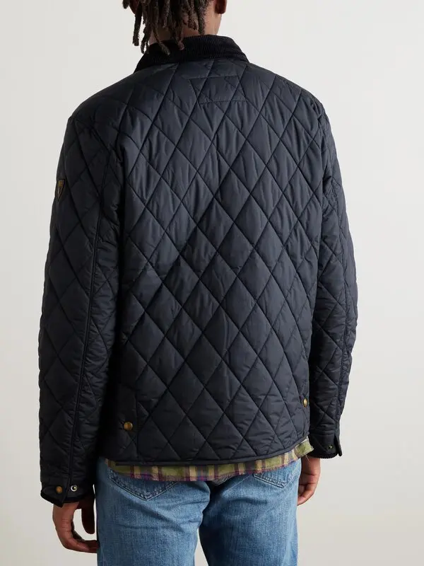 Polo Ralph Lauren Quilted Jacket With Corduroy Trim - Blue