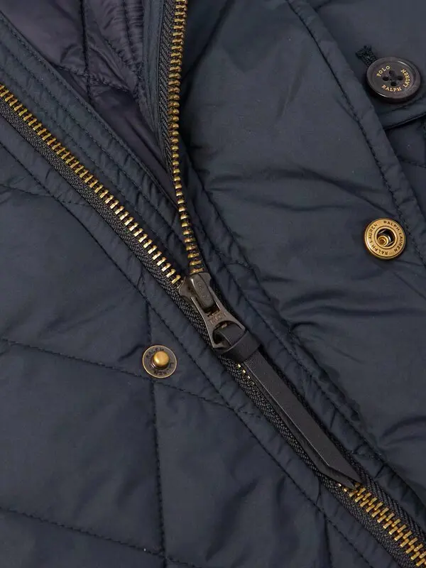 Polo Ralph Lauren Quilted Jacket With Corduroy Trim - Blue