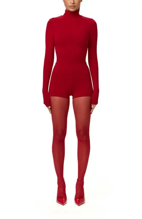 Naked Wardrobe Butter Turtleneck Long Sleeve Bodysuit