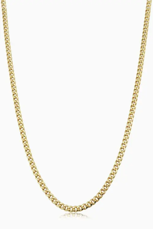 ORADINA 14k Gold Cuban Link Chain Necklace - Yellow Gold