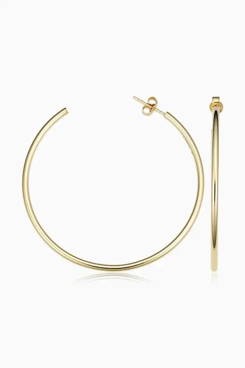 ORADINA 14k Gold Sicily Hoop Earrings - Yellow Gold