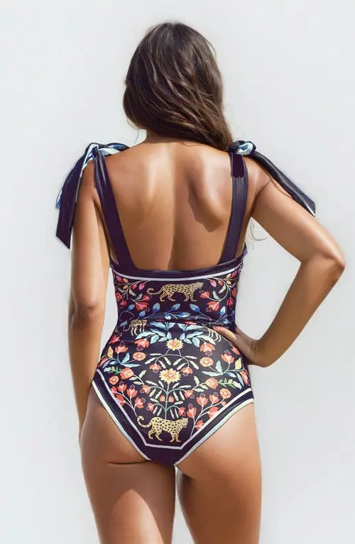 JESSIE ZHAO NEW YORK Night Imagination Reversible One Piece Swimsuit - Black