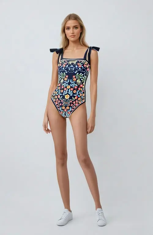 JESSIE ZHAO NEW YORK Night Imagination Reversible One Piece Swimsuit - Black