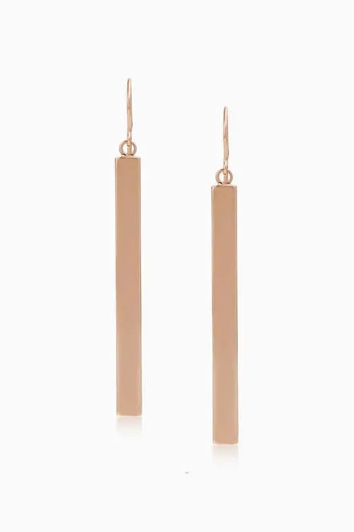 ORADINA 14k Gold Pisa Drop Earrings - Rose Gold