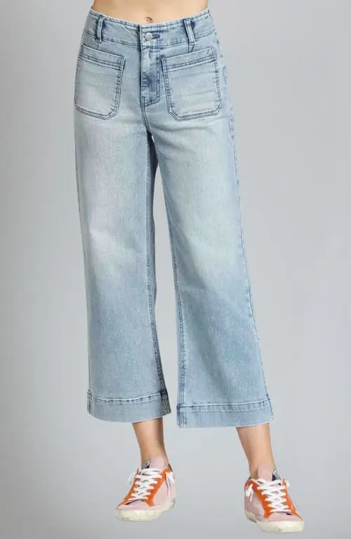 APNY Wide Leg Ankle Jeans - Light Indigo